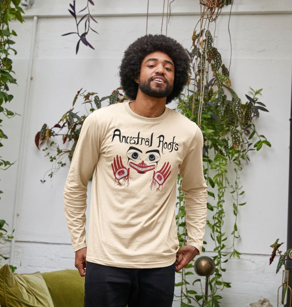Ancestral roots men’s long sleeve shirt – Ancestral Roots by Satsi Naziel